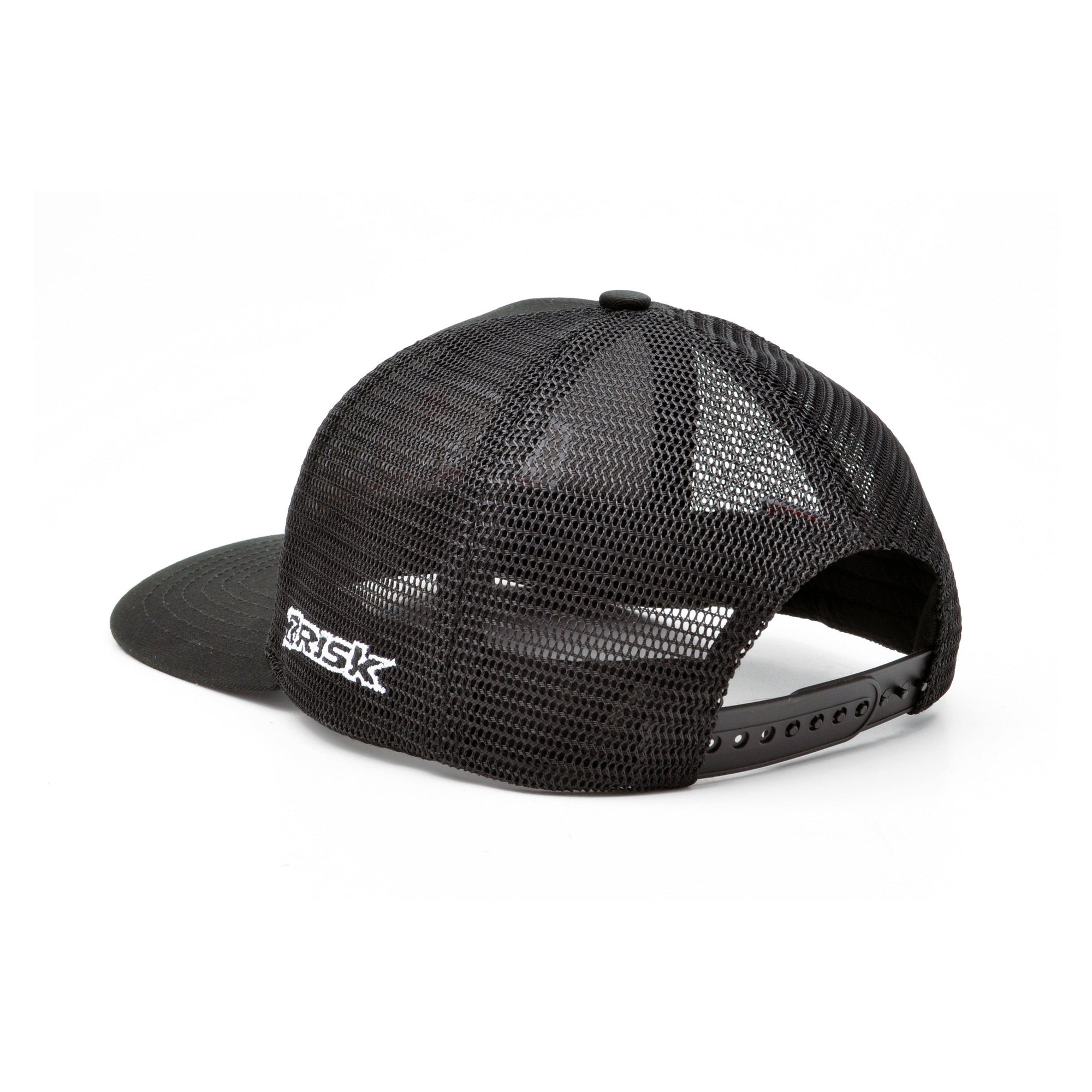Risk Black on Black Patch Trucker Snapback Hat