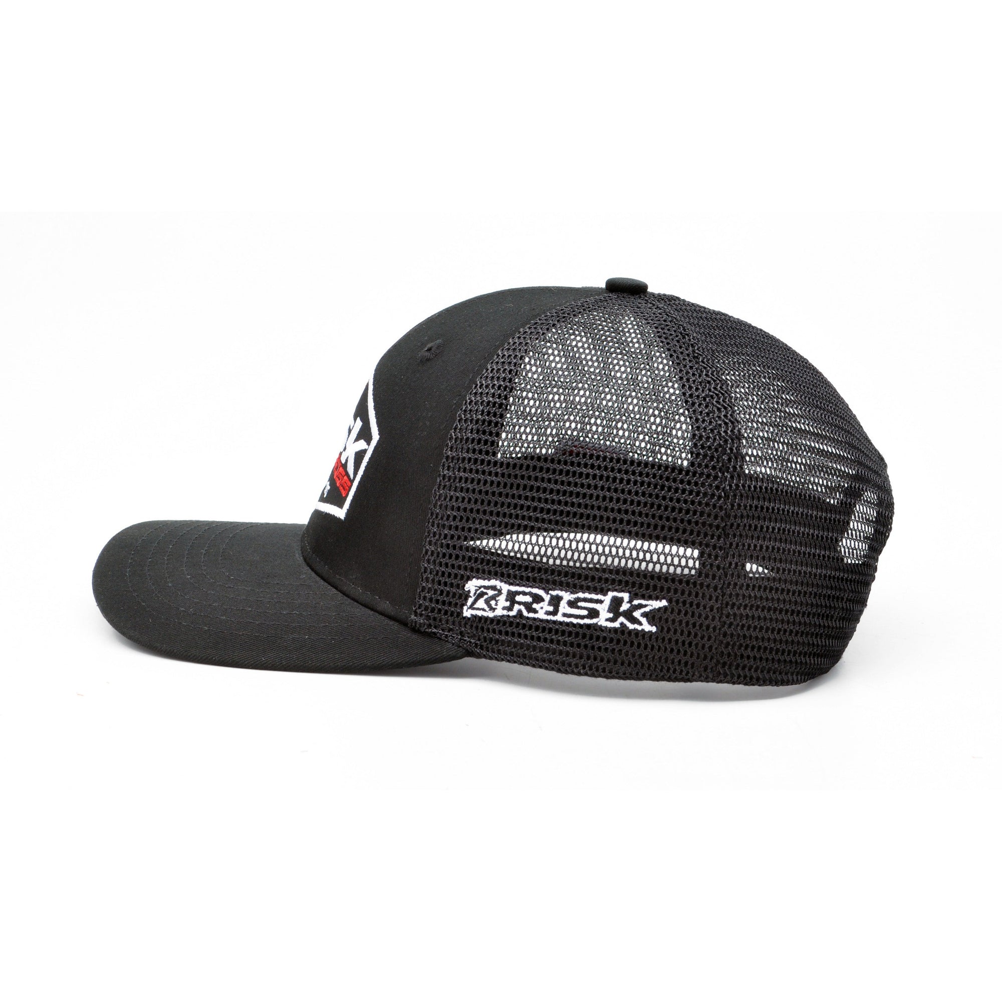 Risk Black on Black Patch Trucker Snapback Hat